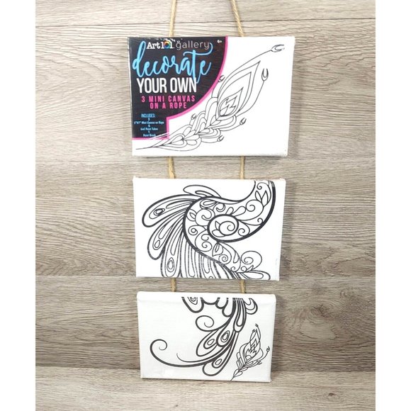 Art 101 Gallery | Wall Decor | 3 Mini Canvas On A Rope Kit Rectangle ...